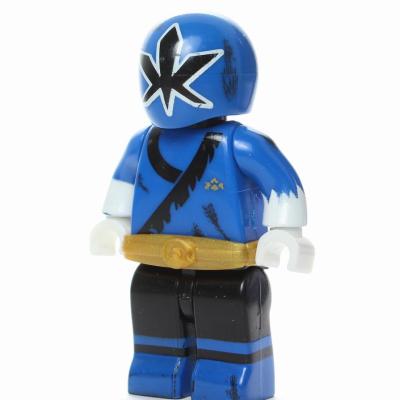 HeroBloks - Battle Damage Blue Ranger - Mega Bloks - 5714 Series 1